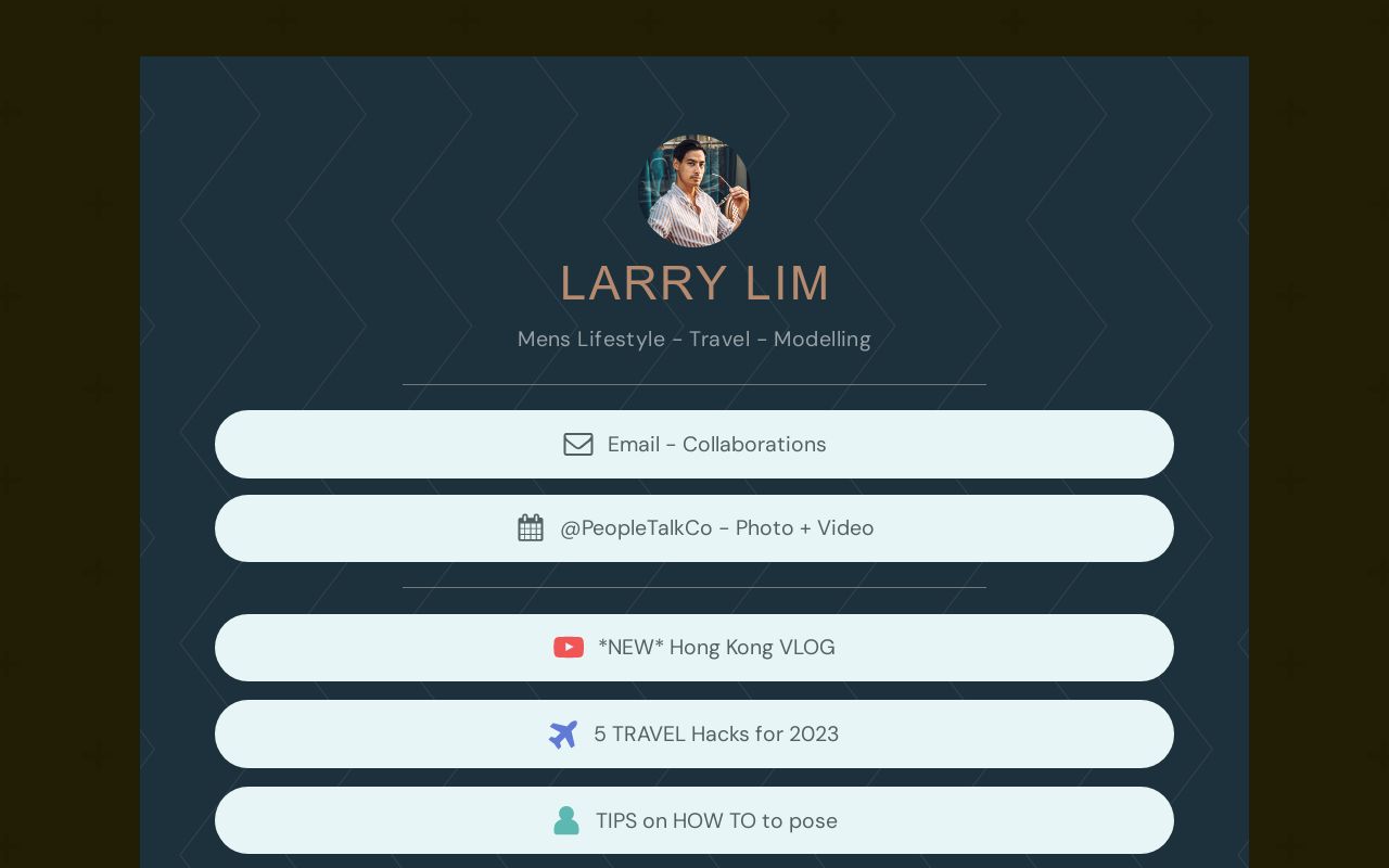 Larry Lim - Men's Lifestyle, Travel, Model